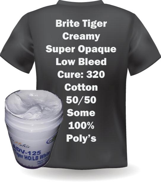 Advantage Brite Tiger HO/LB White Plastisol Ink – kolormatrix